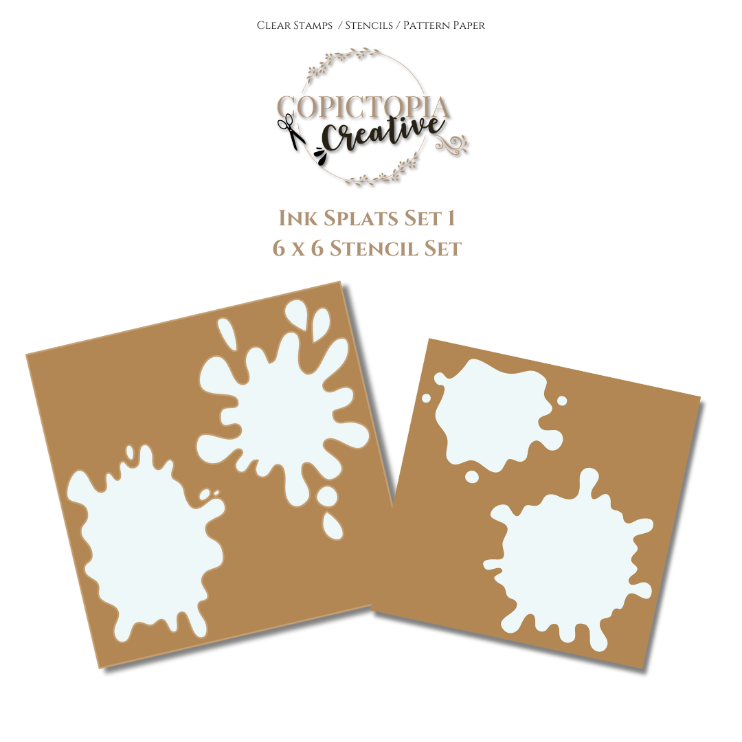 Ink Splats No. 1 - 6 x 6 - 2 Stencil Set | Crafty Stamp Co.