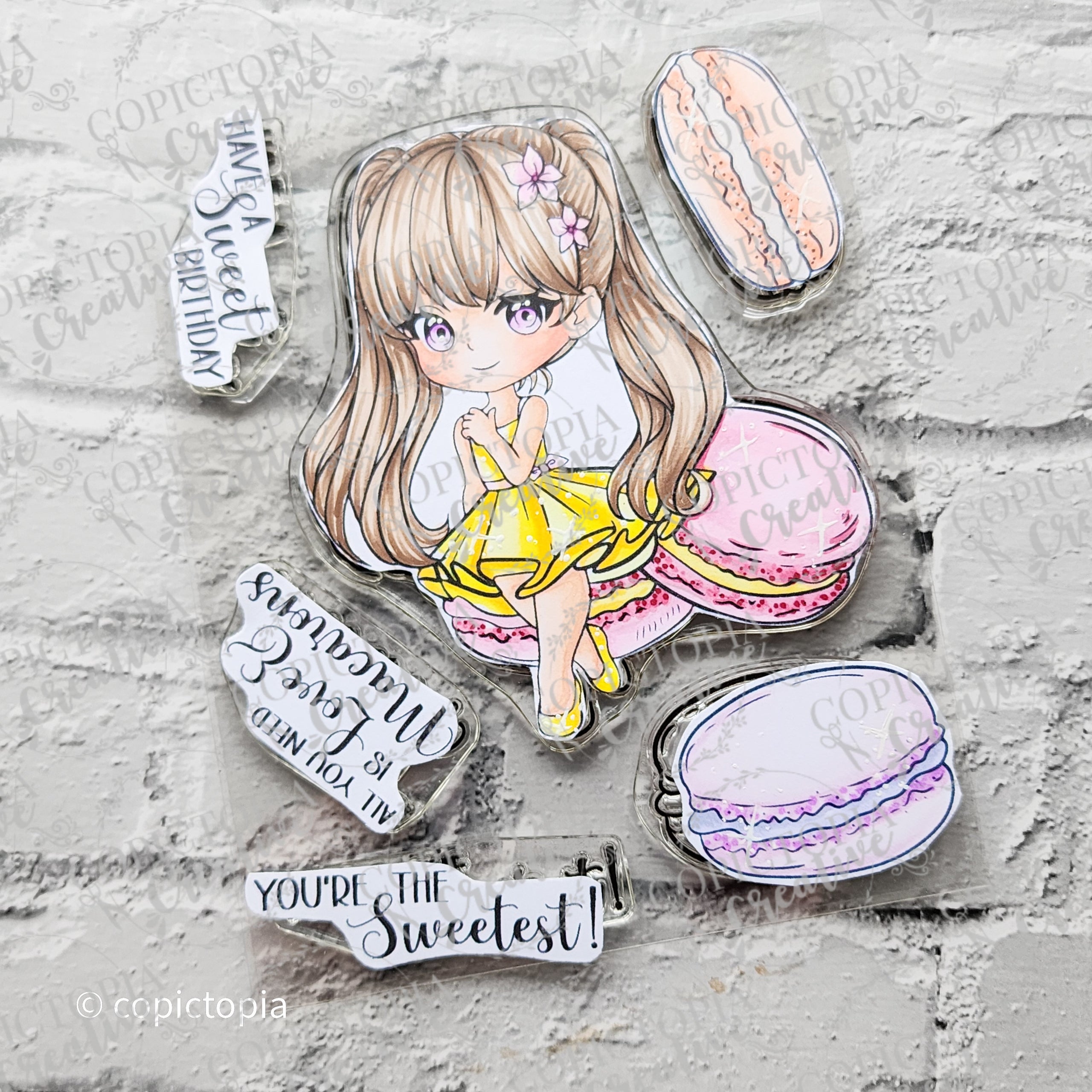 Macaron Meadow Clear Stamp Set | Crafty Stamp Co.