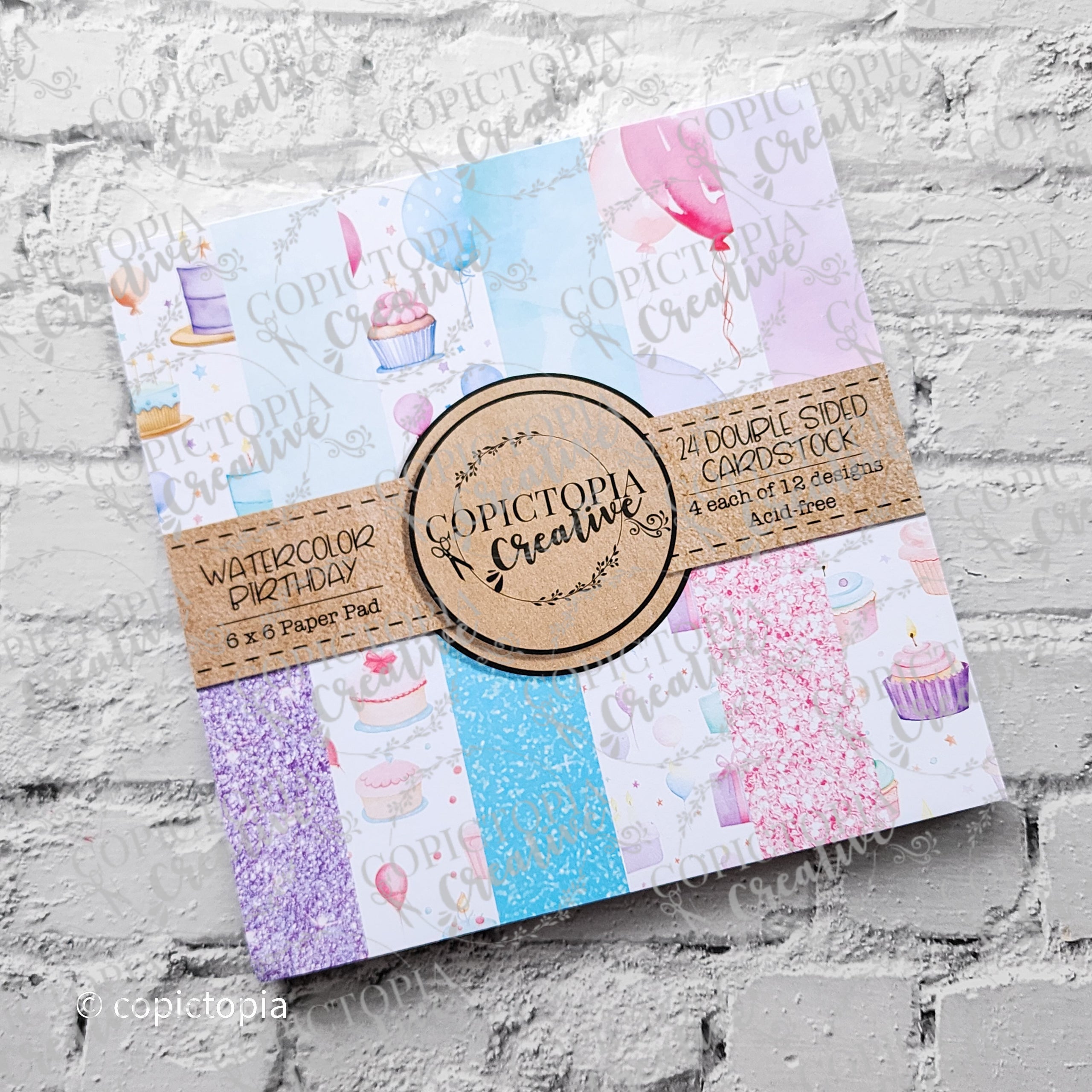 Watercolor Birthday Pattern Paper Pad | Copictopia